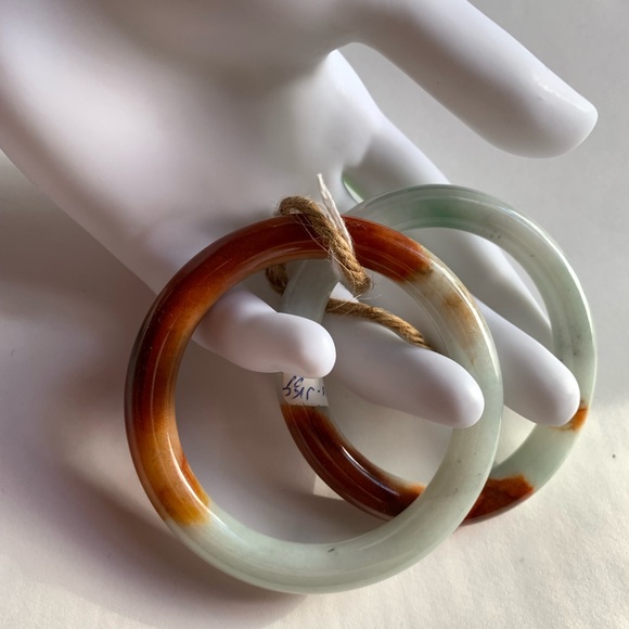 Antique | Jewelry | 738 Matched Pair Antique Burma Jadite Bangles Red ...